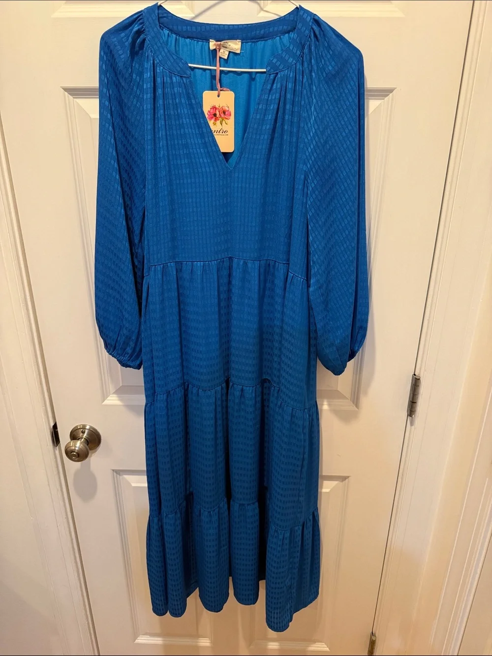 entro | Dresses | Entro Electric Blue Tiered Midi Dress | Poshmark